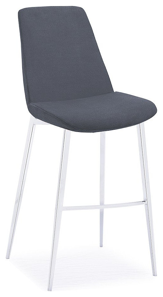 Athena Barstool CHARCOAL GREY fabric - Contemporary - Bar Stools And ...
