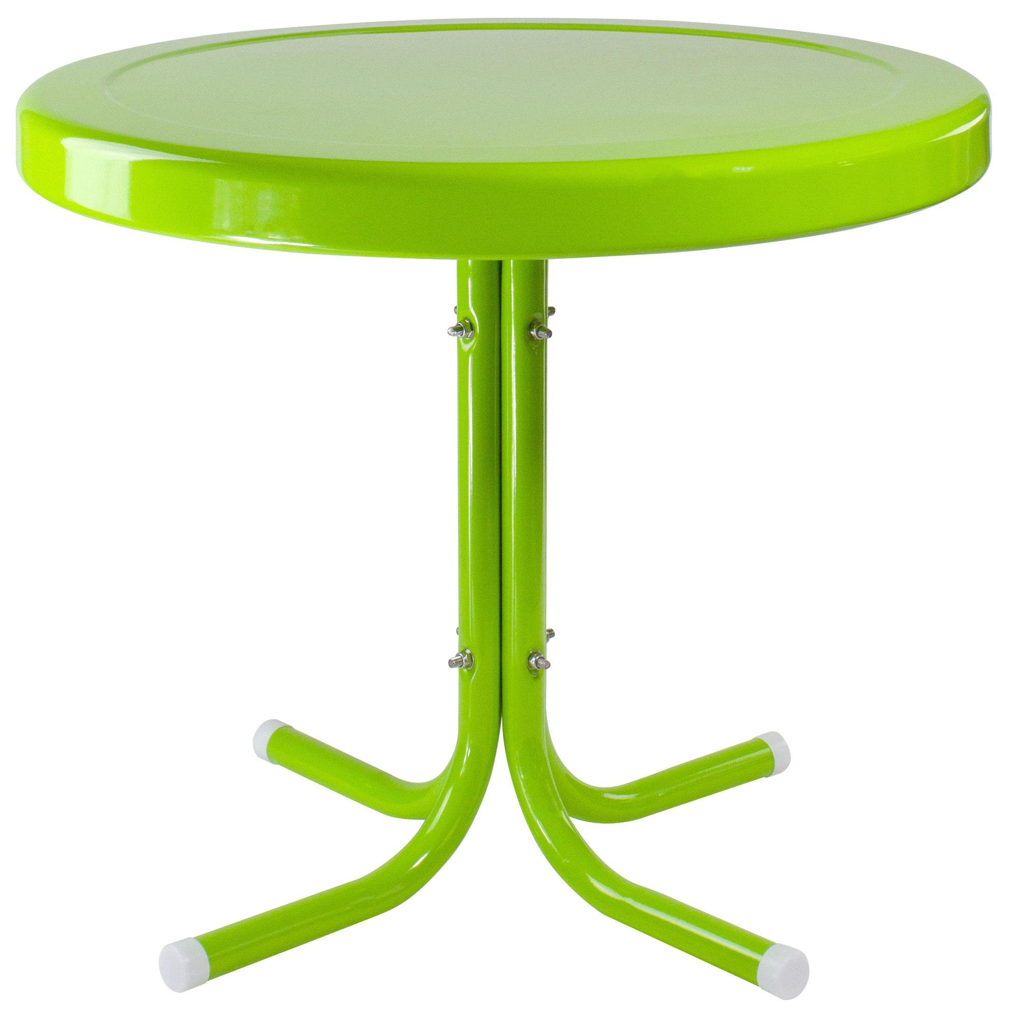 22" Outdoor Retro Tulip Side Table Lime Green - Contemporary - Outdoor ...