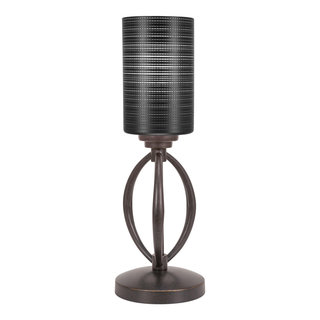 Marquise Accent Lamp In Dark Granite Finish With 4" Black Matrix Glass ...