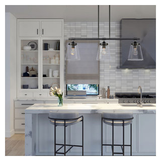 3 Light Island, Black With Clear Glass - Transitional - Kitchen Island ...