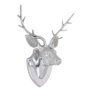 Torre and Tagus Aluminum Stag Head Plaque, Large - Contemporary - Wall ...