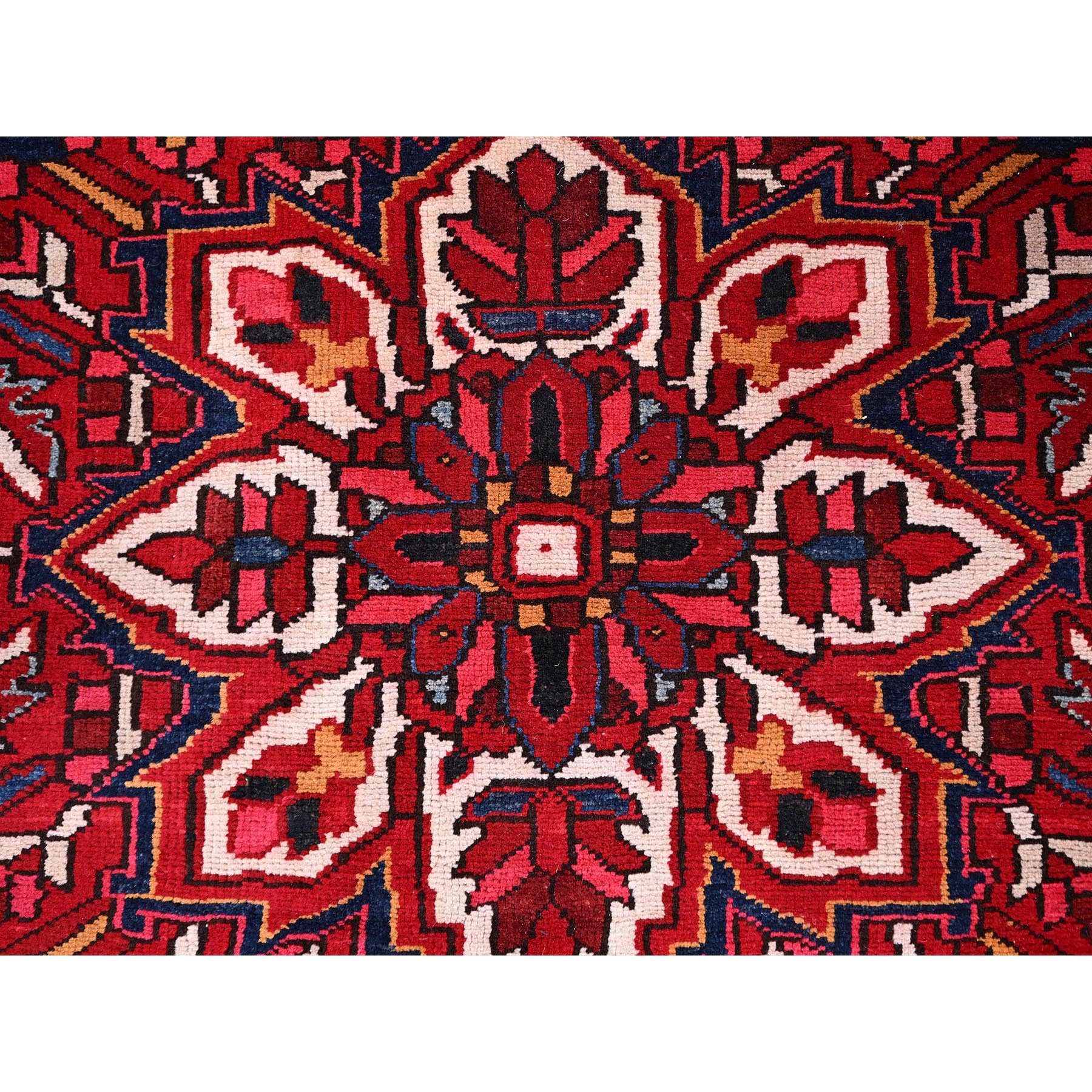 Dutch Tulip Red Semi Antique Hand Knotted Shiny Wool Oriental Rug 9'7 ...