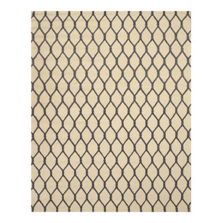Hand-Tufted Wool Beige Transitional Geometric Chain-Link Rug, 5' X 8 ...