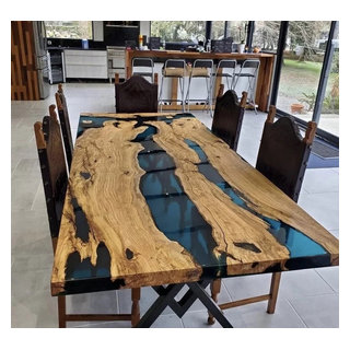 Custom Epoxy Resin Clear Dining Table - Contemporary - Accent Chests ...