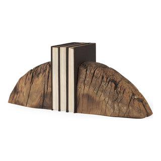 Incana Handmade Reclaimed Wooden Bookends - Rustic - Bookends - by ...