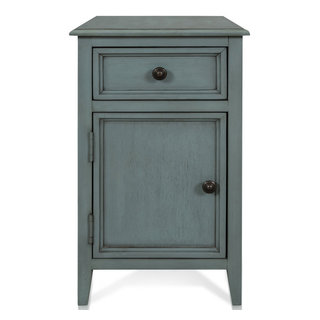 Aged Seafoam Side Table 15"Wx25"H19"D - Transitional - Side Tables And ...