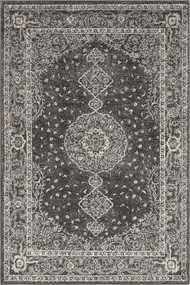 Traditional Vienna Charcoal Area Rug, 4'x6' - Traditional - Area Rugs ...