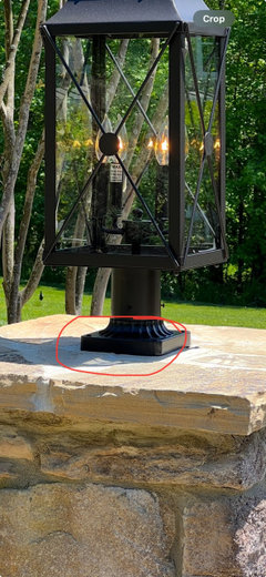 What size pier lights to put on exterior stone columns? | Houzz Forum
