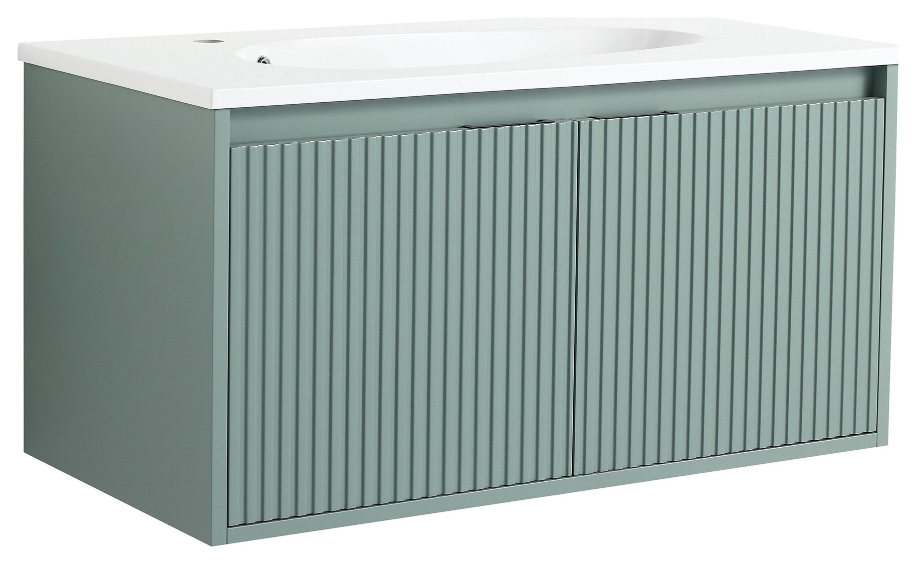 36" Plywood Wall Mounted Bath Vanity Set, Drop-Shaped Resin Sink ...