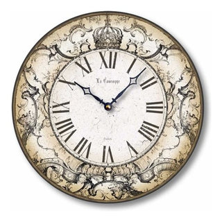 Antique-Style Crown Wall Clock, 10.5 Inch Diameter - Farmhouse - Wall ...