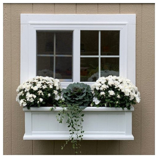 Mayne Cape Cod 3ft Weatherproof Coastal Plastic Window Box in White ...