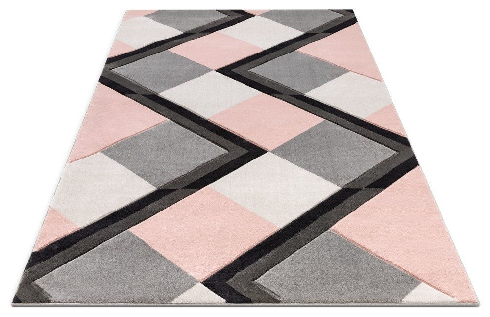 Well Woven Good Vibes Nora Modern Geometric Lines Blush Pink Rug, 5'3 ...