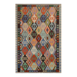 Bohemian Turkish Kilim Shera Hand-Woven Wool Rug - 8'7'' x 11'4'', 8'7 ...