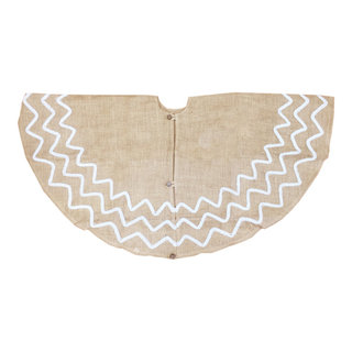 Aspen Beaded Burlap Design Holiday Natural Christmas Tree Skirt ...