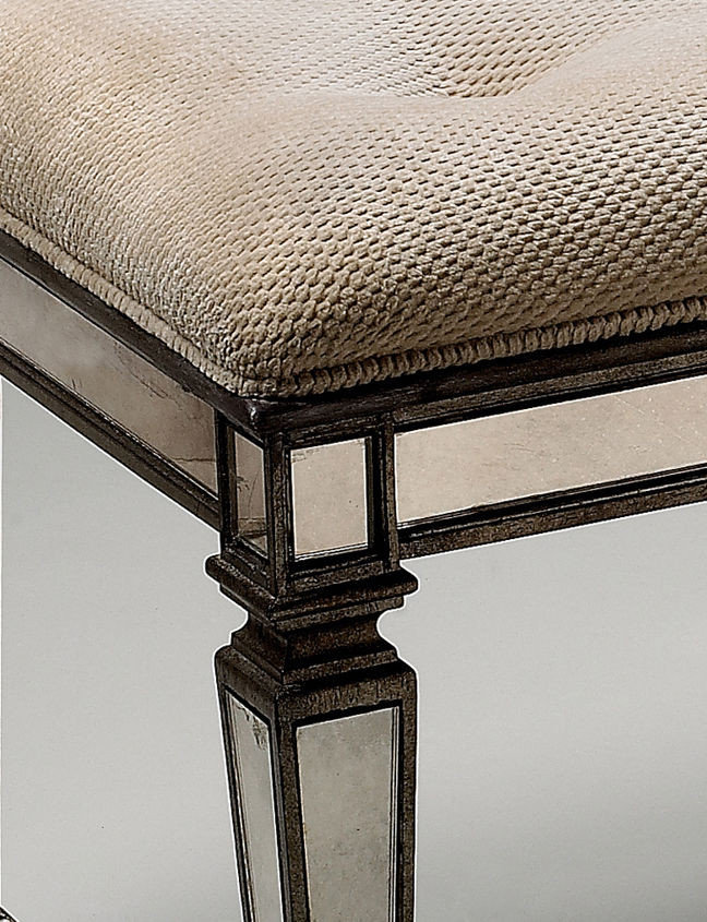 Celeste Mirrored Vanity Seat - Transitional - Vanity Stools And Benches ...