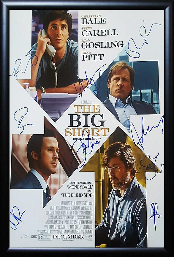 Big Short Signed Movie Poster, Custom Frame - Contemporary - Prints And ...