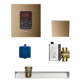 Mr Steam Square Butler Steam Shower Package, Brushed Bronze - Steam ...