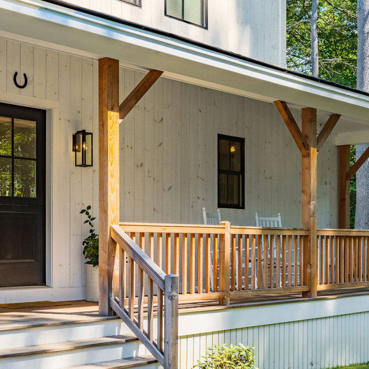 75 Farmhouse Wood Railing Porch Ideas You'll Love - October, 2025 | Houzz