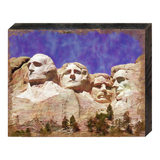 Mount Rushmore Wooden Block - Contemporary - Outdoor Wall Art - by G ...