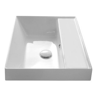 Square White Ceramic Self Rimming Sink - Contemporary - Bathroom Sinks ...