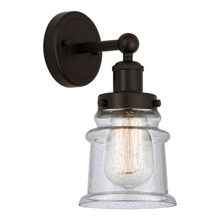Edison Canton 5" Sconce, Oil Rubbed Bronze, Seedy Shade - Industrial ...