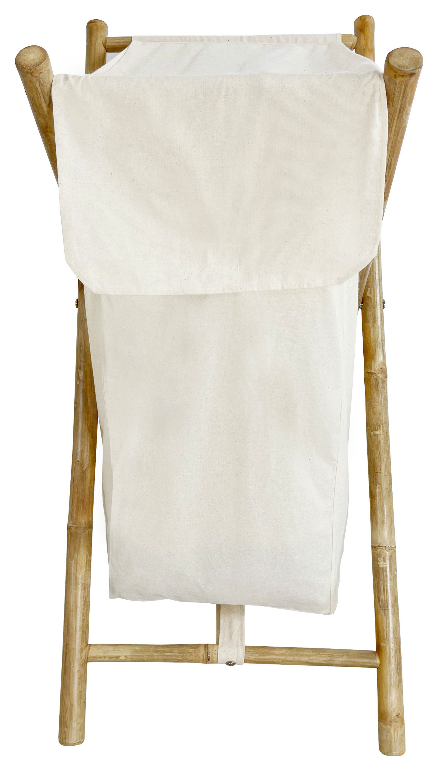 Household Collapsible Folding Bamboo X-Frame Laundry Hamper Basket With ...