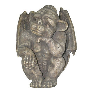 Resin Thinking Gargoyle, 10.3" - Eclectic - Garden Statues And Yard Art ...