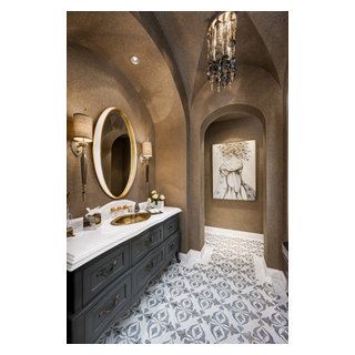 All Gold Powder Room - French Country - Powder Room - Phoenix - by ...