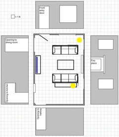Furniture layout for difficult living room