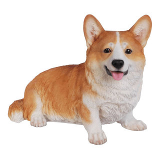 Realistic Corgi Dog Garden Statue, 19.25" - Contemporary - Garden ...