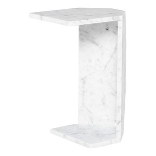 Soleil White Marble Side Table - Contemporary - Side Tables And End ...