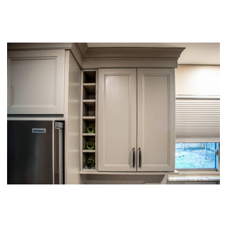Two-Tone Neutral Kitchen with Quartz Countertop and Soho Picket ...