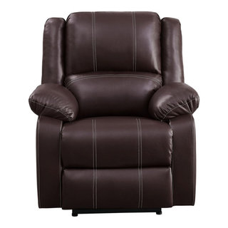 Zuriel Power Recliner Brown Pu - Contemporary - Recliner Chairs - by ...