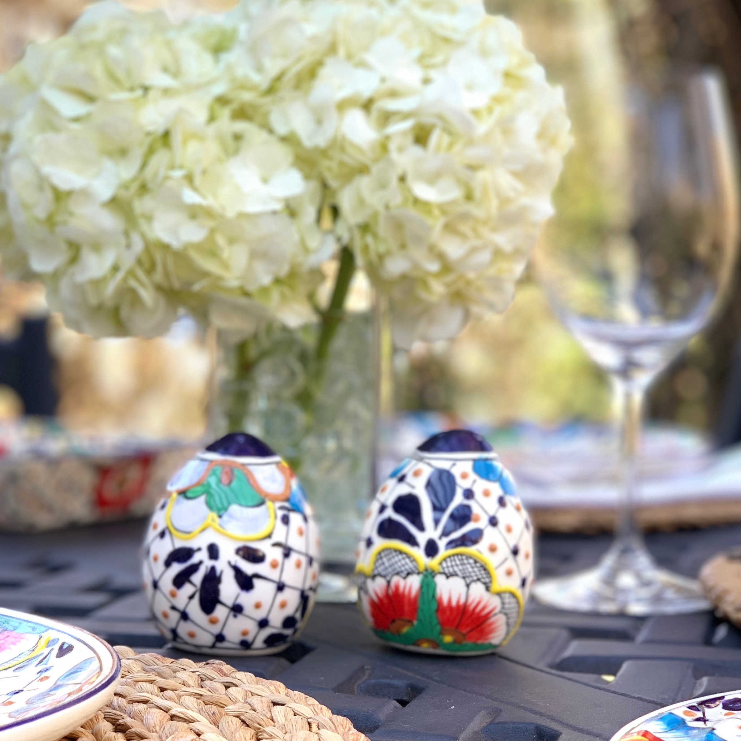 Encantada Handmade Spice Shakers, Dots & Flowers - Mediterranean - Salt ...