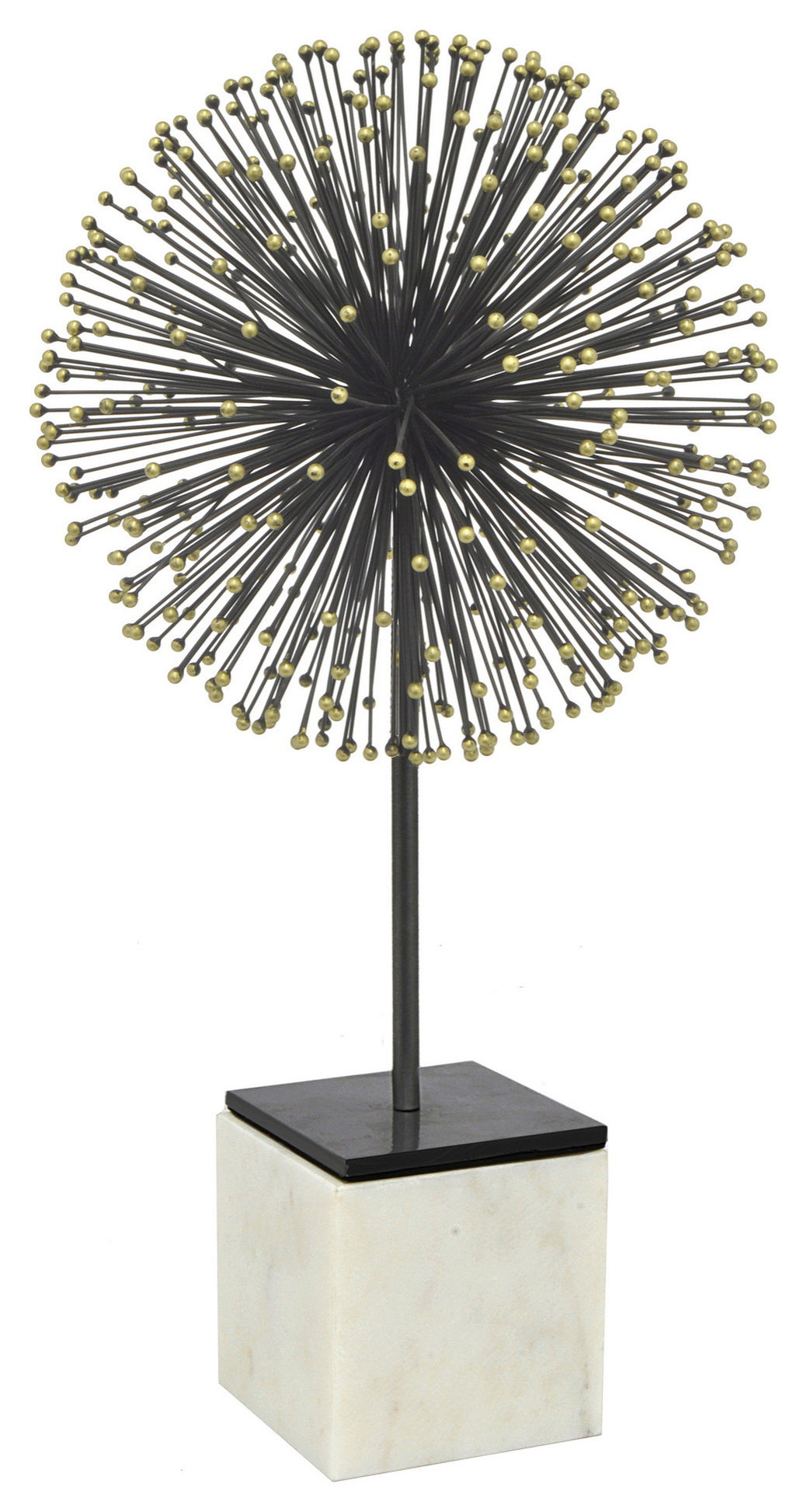 Plutus Brands Metal Sculpture With Marble, Black Metal - Contemporary ...