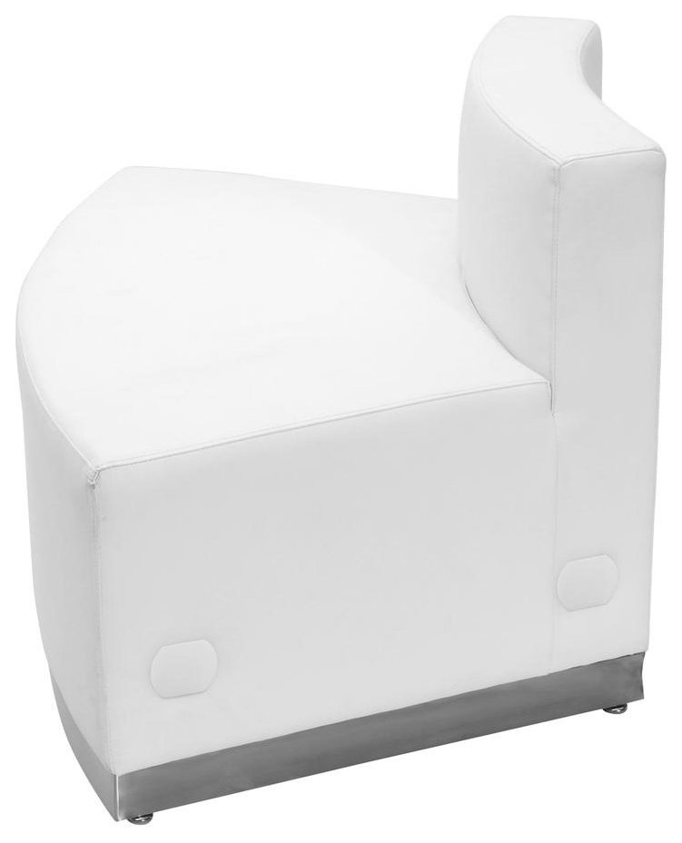 Alon Melrose White LeatherSoft Convex Chair with Brushed Stainless ...