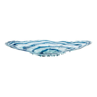 Plate CYAN DESIGN ABYSS Blue Dimpled Glass - Contemporary - Decorative ...