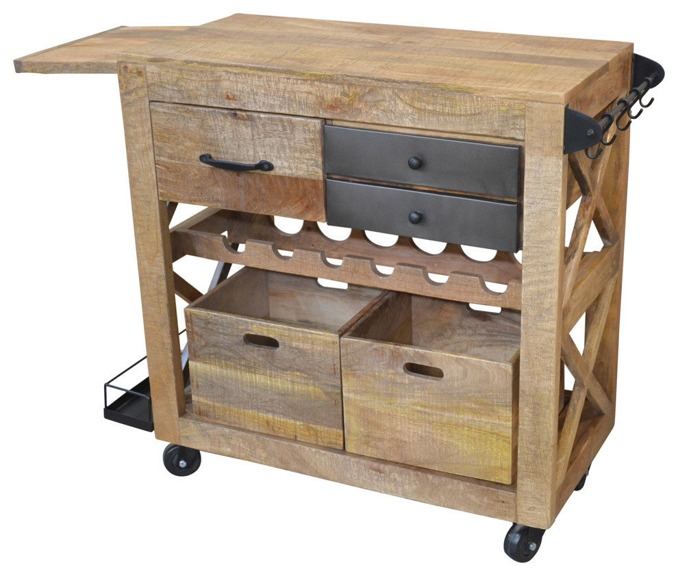 Anaheim Chavez Beverage Service Cart - Industrial - Bar Carts - by Moti ...