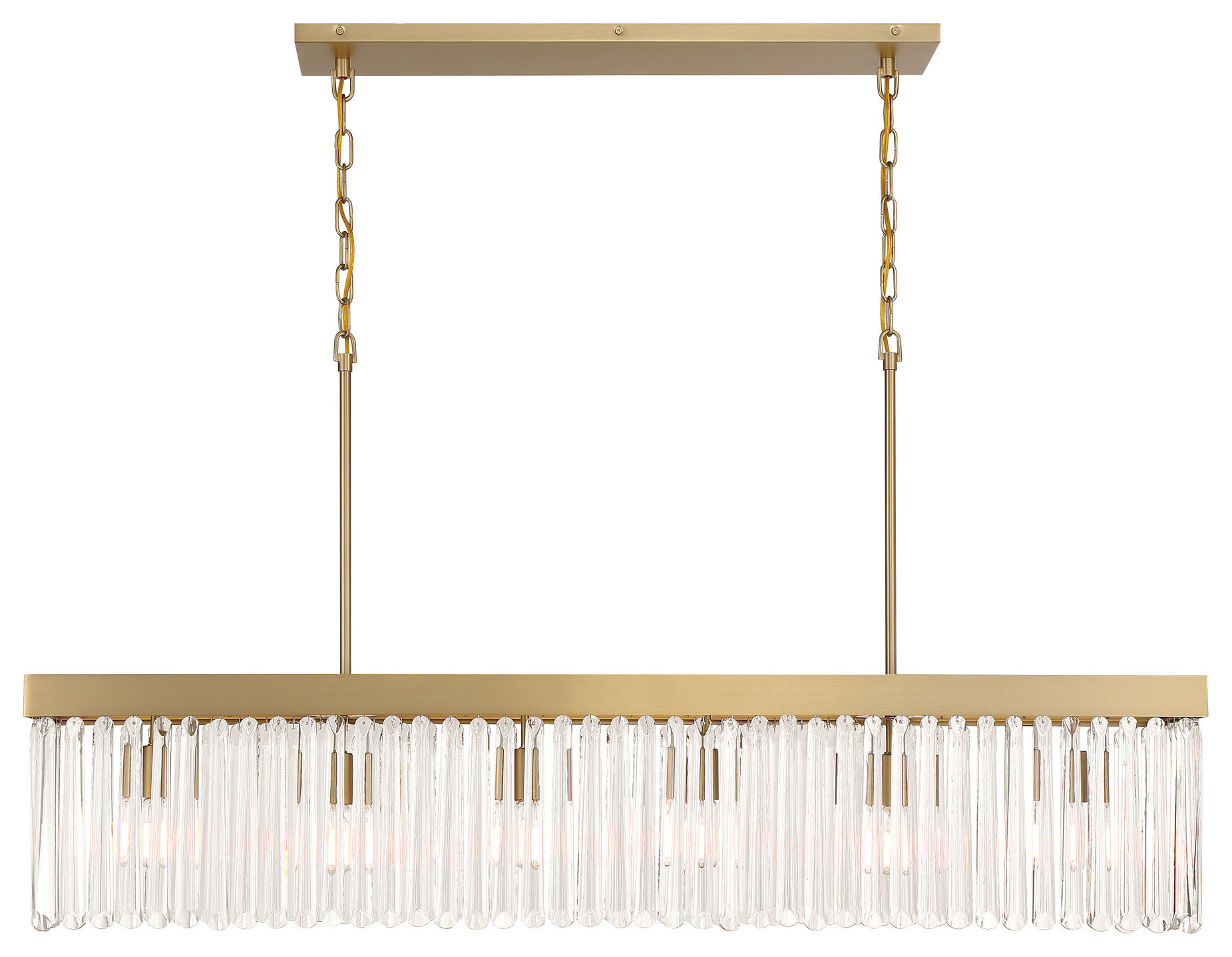 Emory 6 Light Modern Gold Linear Chandelier, 49''Wx23.75''Hx7.25''D ...