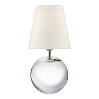 Terri Large Round Table Lamp in Alabaster with Linen Shade ...