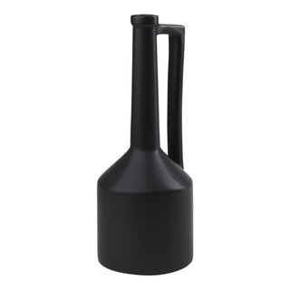Burton Black Ceramic Jug Style Vase, 16" - Transitional - Vases - by ...
