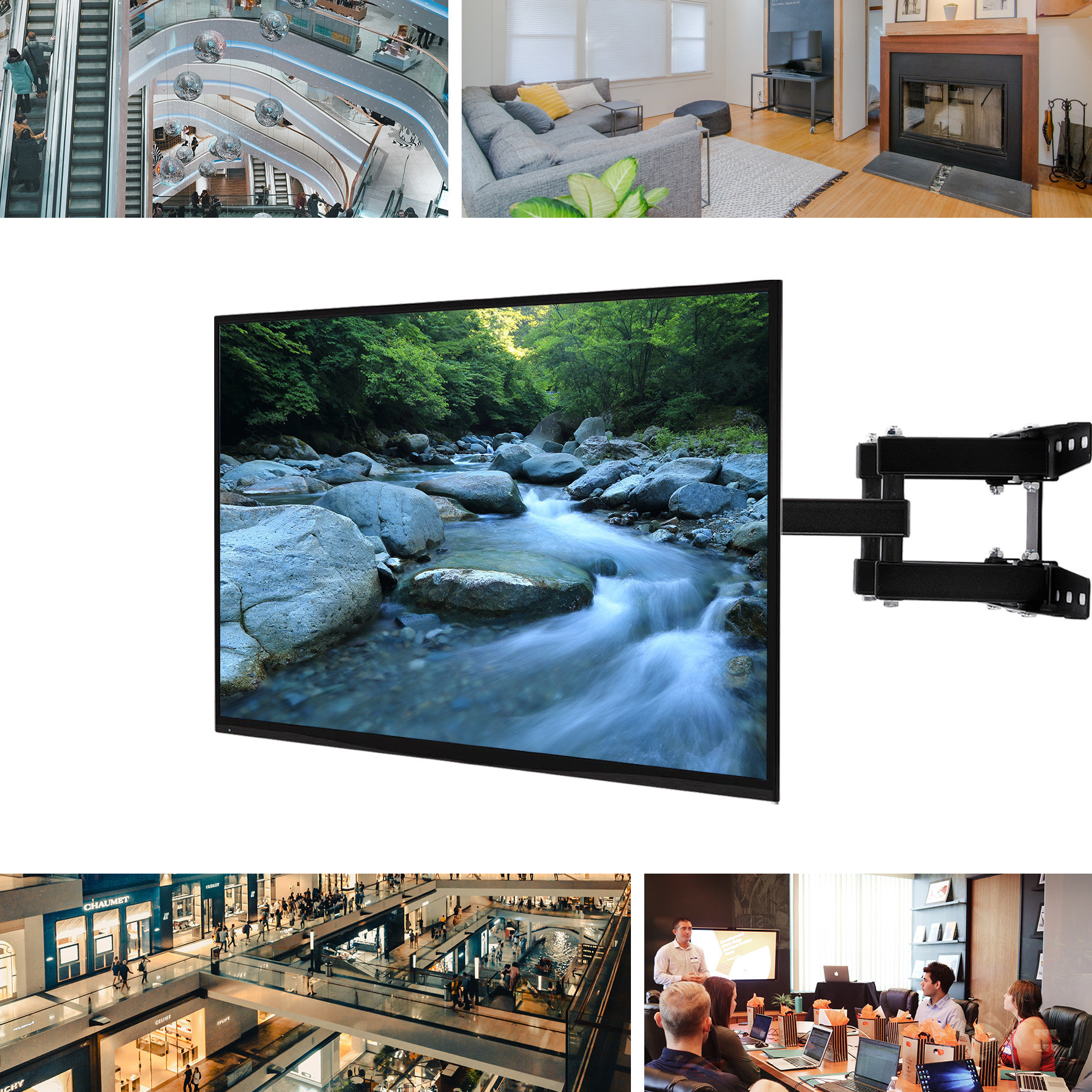 Full Motion Double-arm TV Wall Mount Bracket for 20 to 60" Screens ...