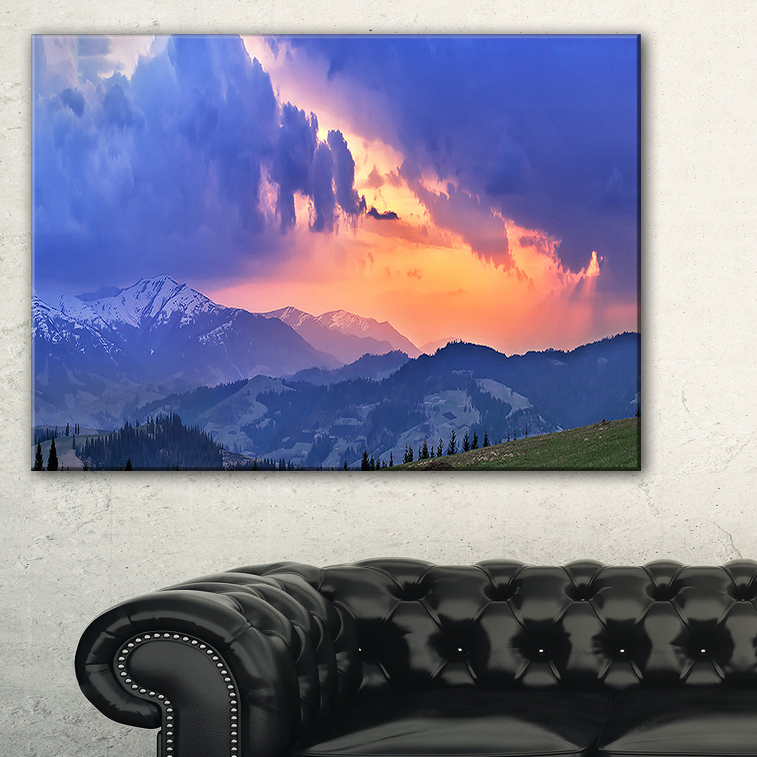 "Sunny Spring Evening Panorama" Oversized Landscape Wall Art Print, 40 ...