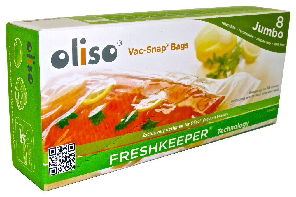 Oliso Vac-Snap Jumbo Resealable Replacement Bags, 8 Count ...