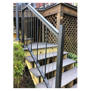 Custom Black Vinyl Railing on Outdoor Stairs in Powell - Éclectique ...