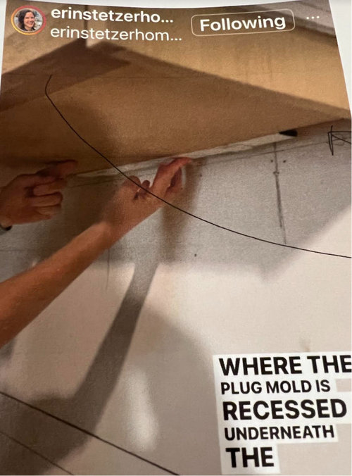 How to recess a plug mold in upper kitchen cabinet