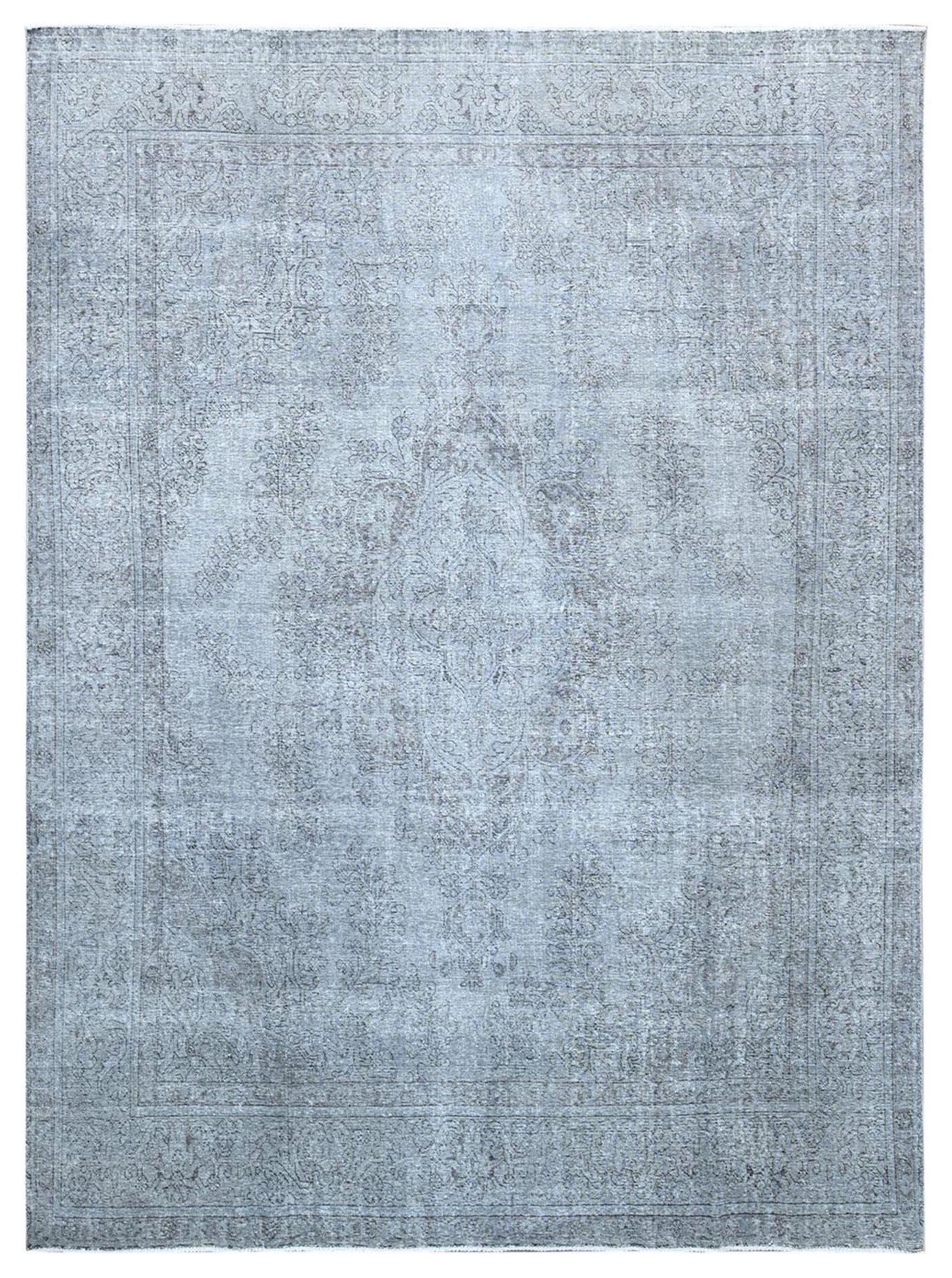 Puritan Gray Semi Antique Persian Silver Wash Tabriz Worn Rug 9'5" x 12 ...