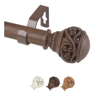 Reed 1" Diameter Curtain Rod, 66-120" - Traditional - Curtain Rods - by ...