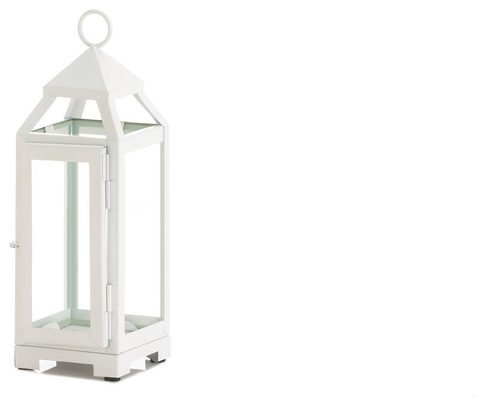 Mini Country White Open Top Lantern - Transitional - Candleholders - by ...