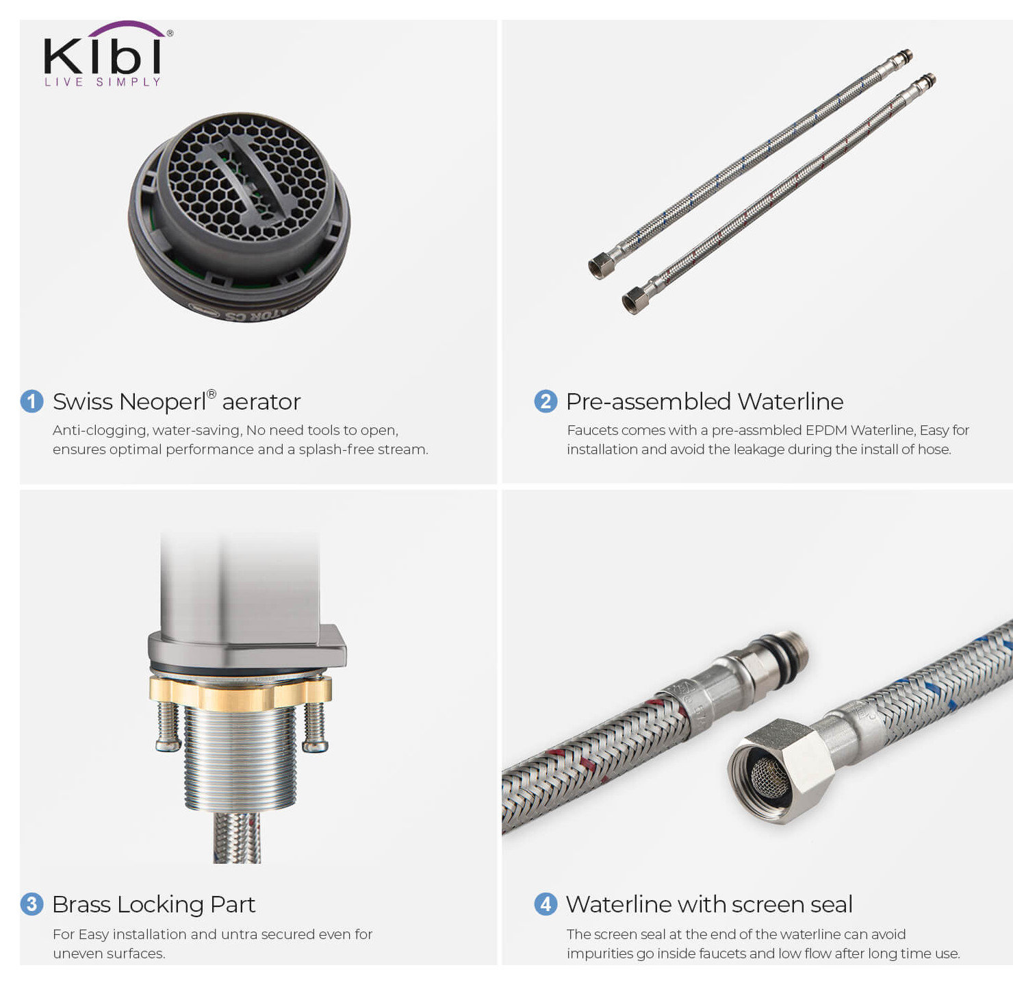 KIBI Mirage Single Handle Bathroom Faucet, With Drain - Contemporary ...